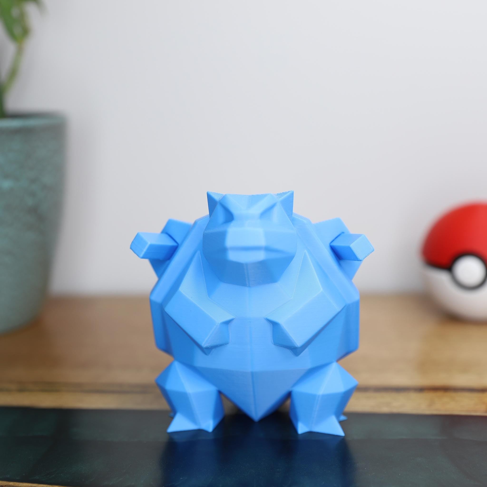 Low Poly 3D Printed Blastoise Figurine - Retro Model | 3D Print Smiths