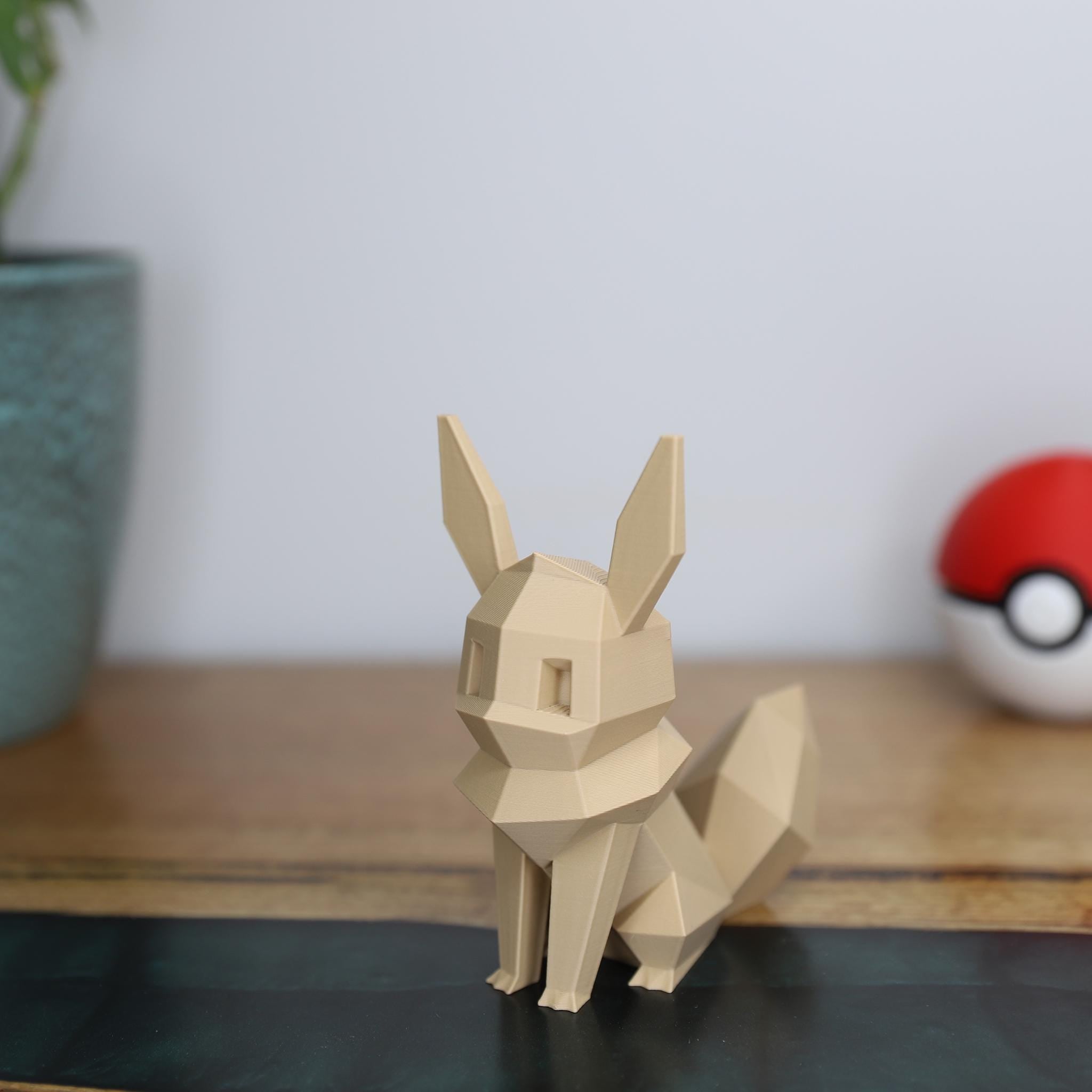Low Poly 3D Printed Eevee Figurine - Retro Model | 3D Print Smiths