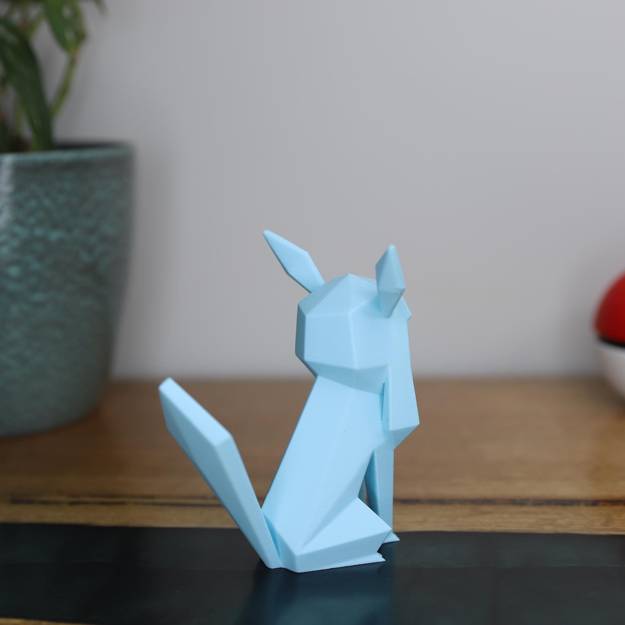 Low Poly 3D Printed Glaceon Figurine - Retro Model | 3D Print Smiths