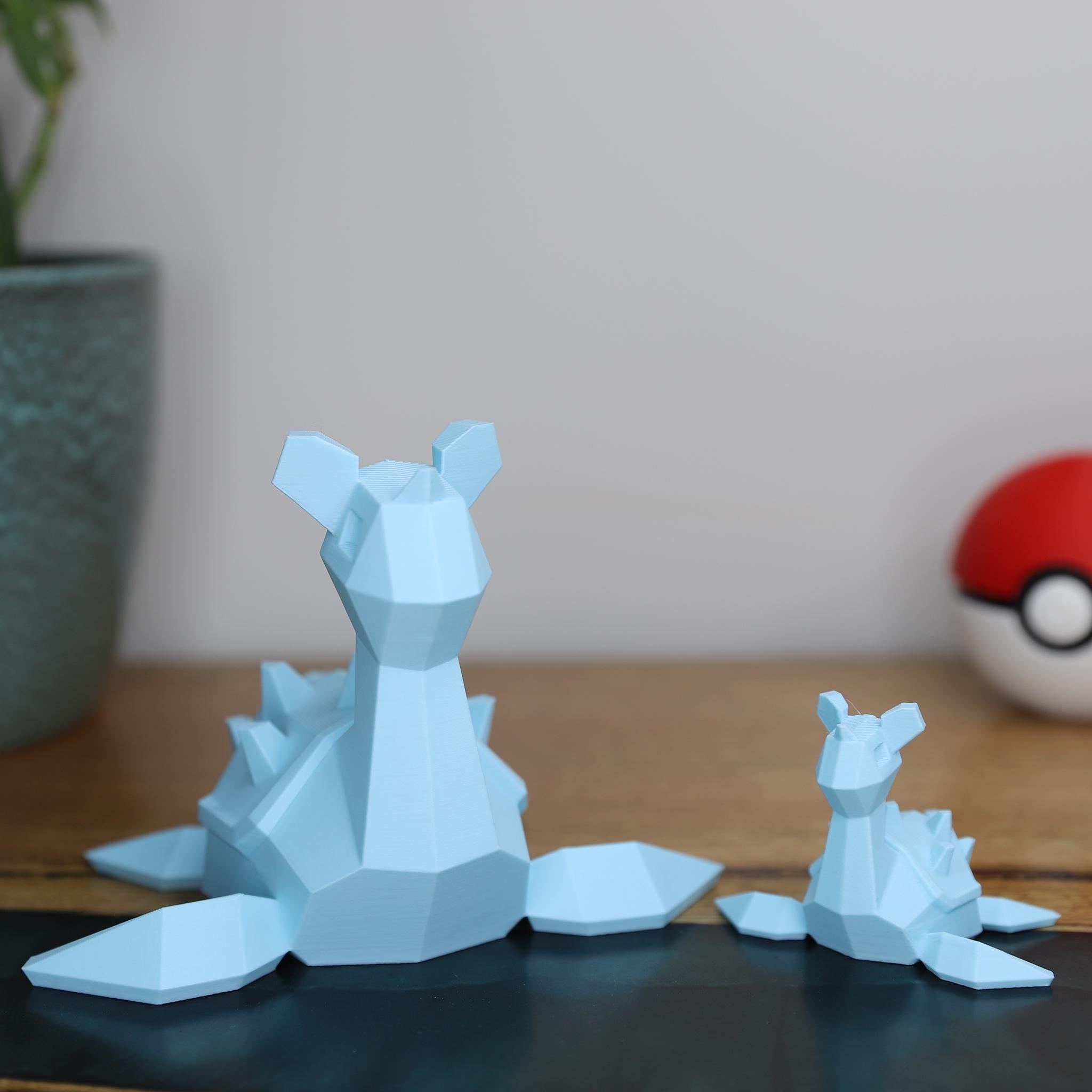 Low Poly 3D Printed Lapras Figurine - Retro Model | 3D Print Smiths