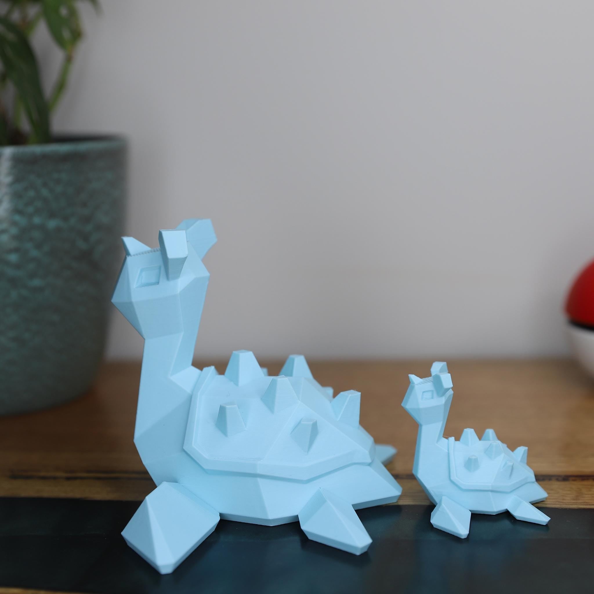 Low Poly 3D Printed Lapras Figurine - Retro Model | 3D Print Smiths