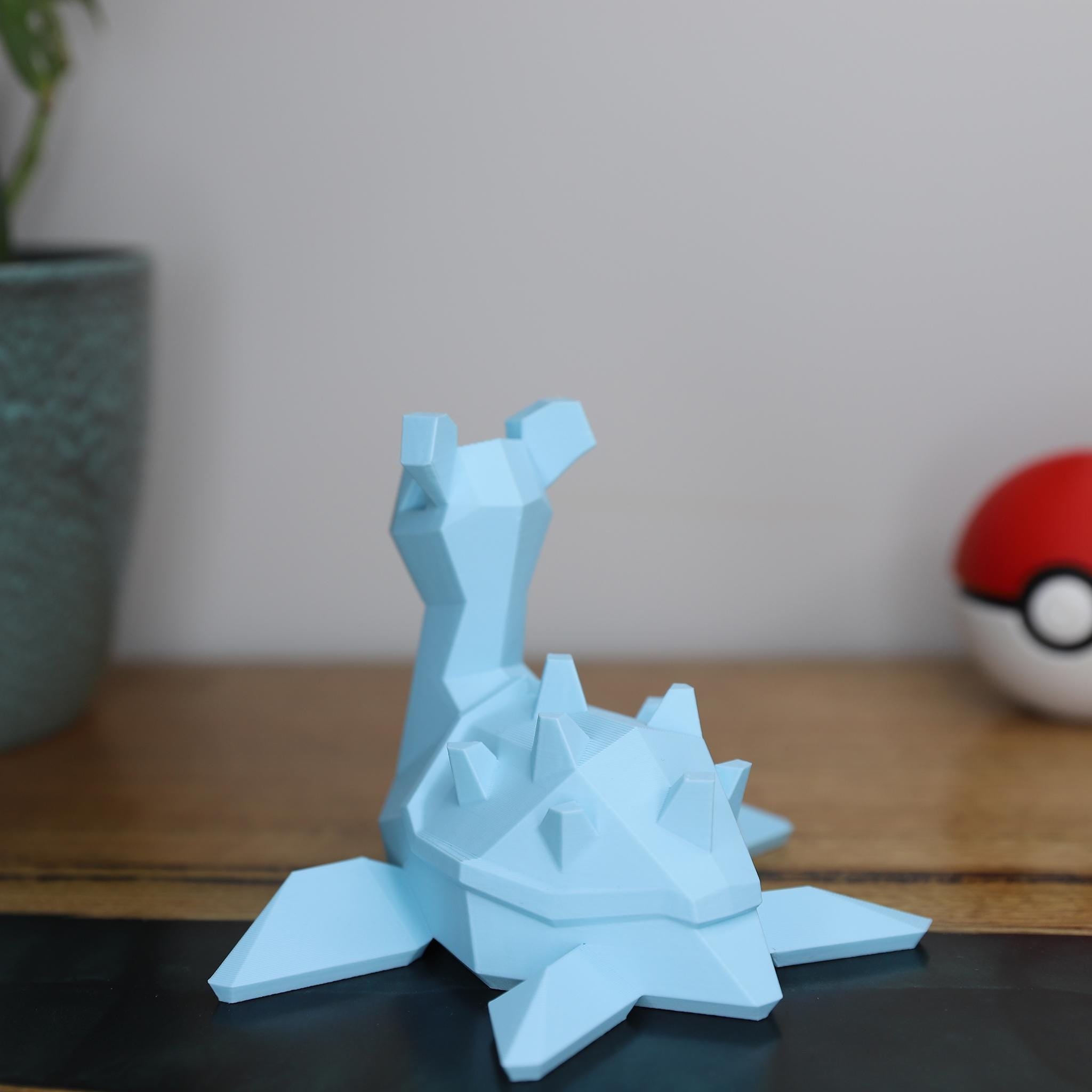 Low Poly 3D Printed Lapras Figurine - Retro Model | 3D Print Smiths