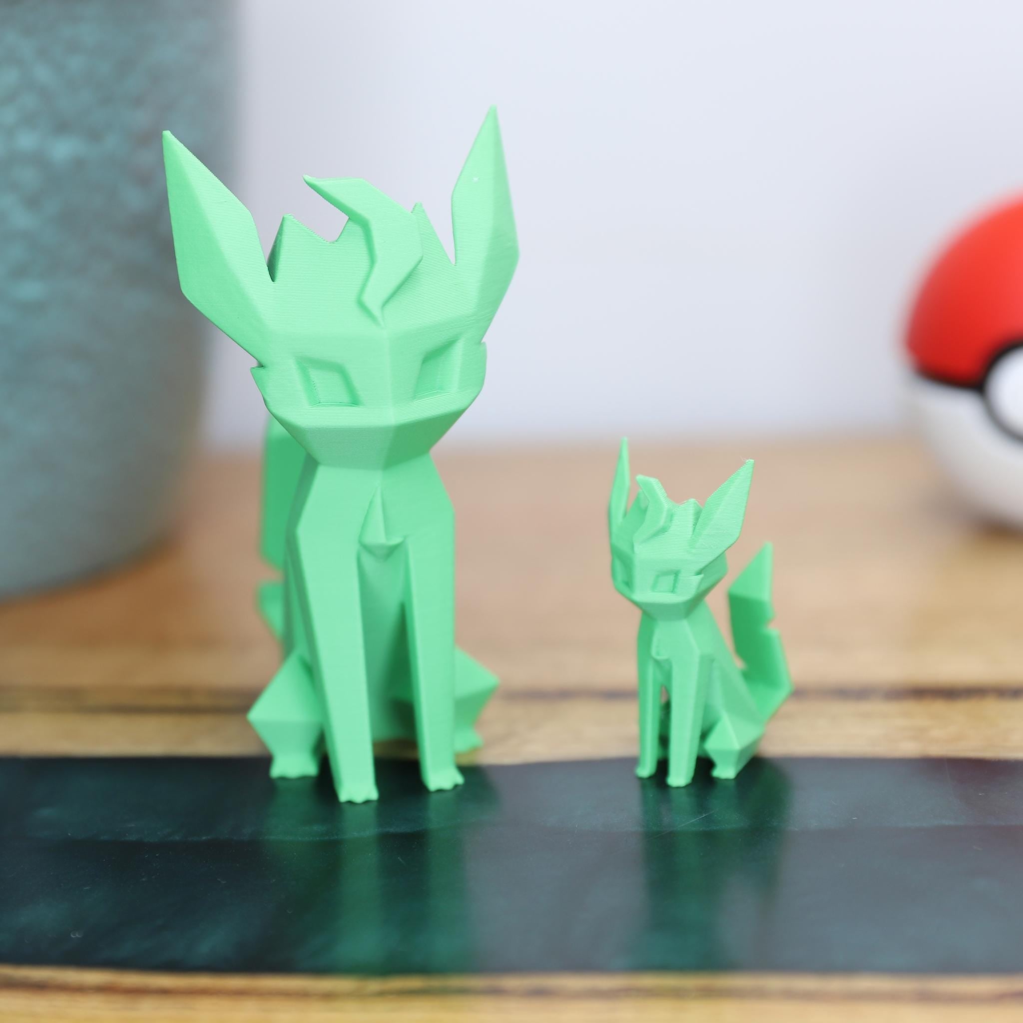 Low Poly 3D Printed Leafeon Figurine - Retro Model | 3D Print Smiths