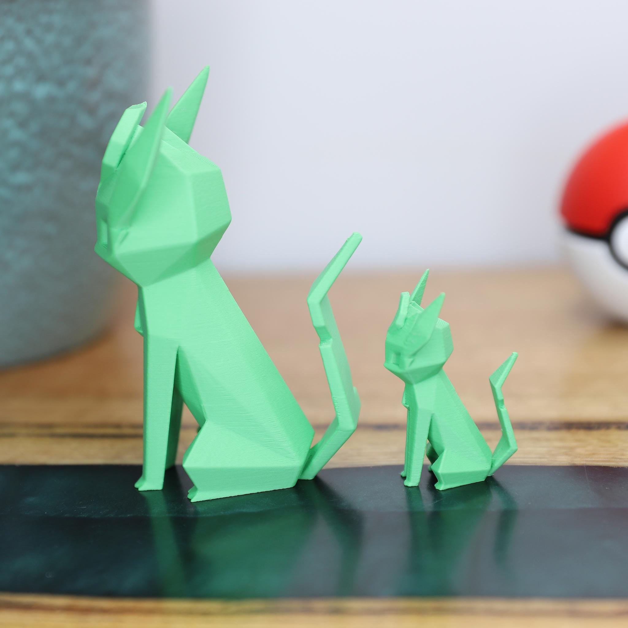 Low Poly 3D Printed Leafeon Figurine - Retro Model | 3D Print Smiths