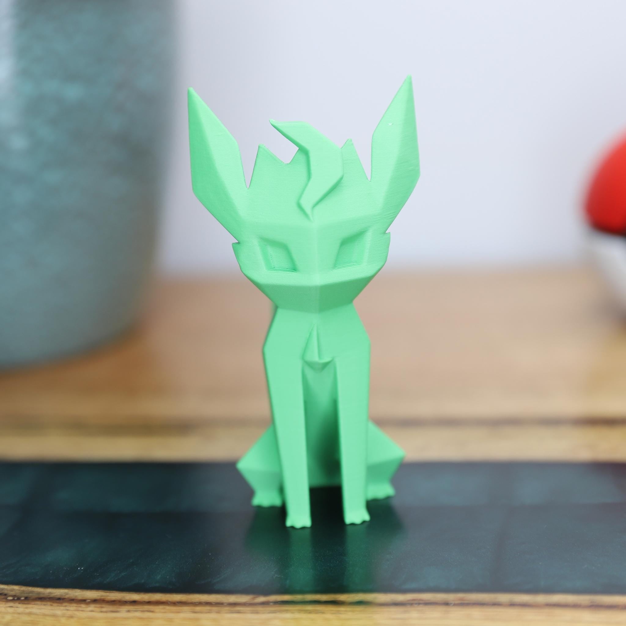 Low Poly 3D Printed Leafeon Figurine - Retro Model | 3D Print Smiths